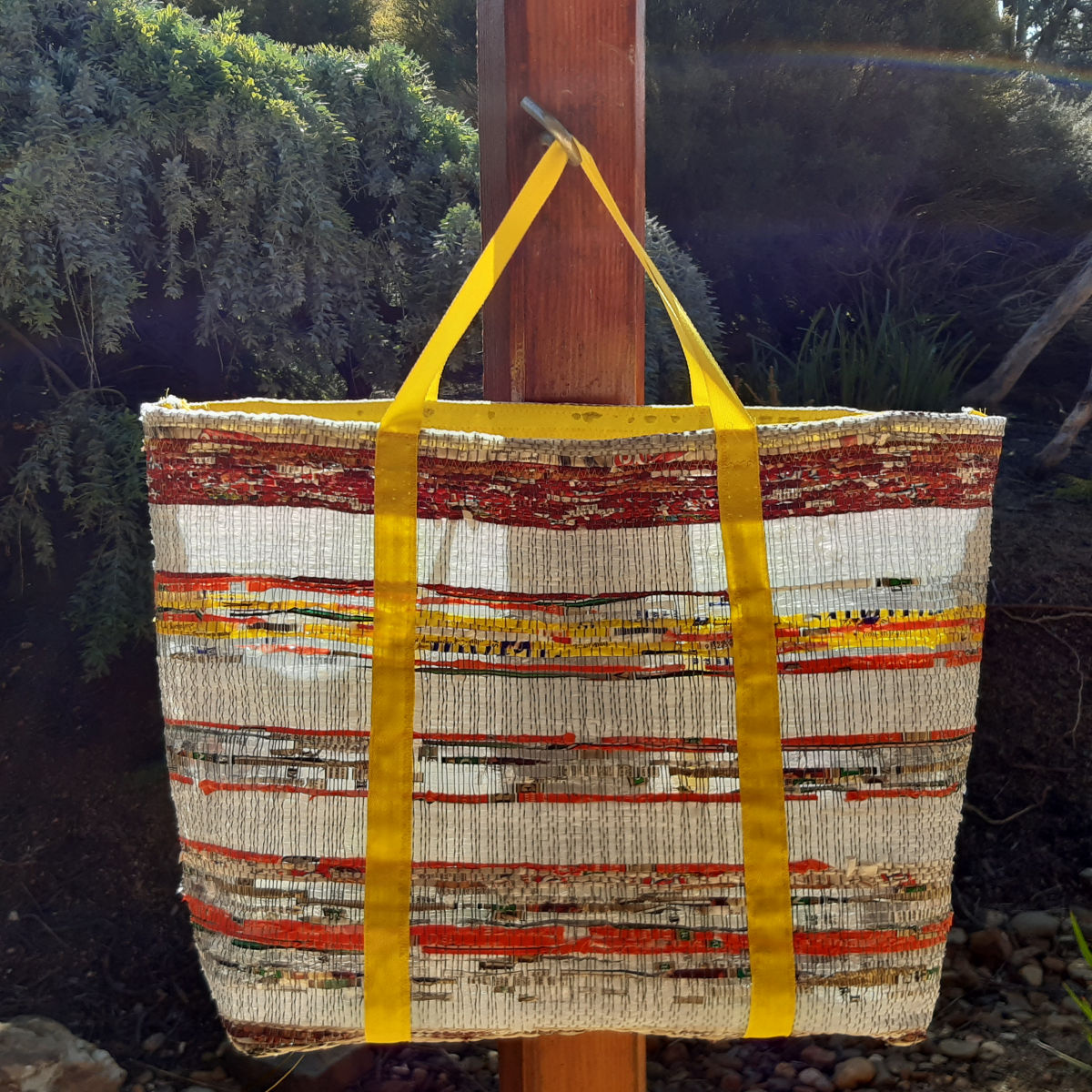 Plastic-free July: Weaving with soft-plastic wrappers – sewTREEFROG